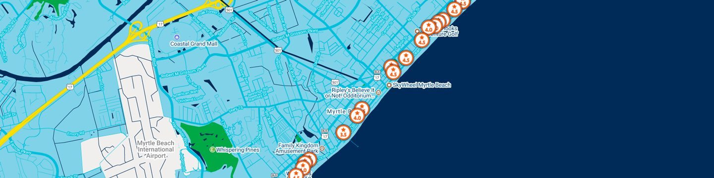 Map Of Myrtle Beach Hotels