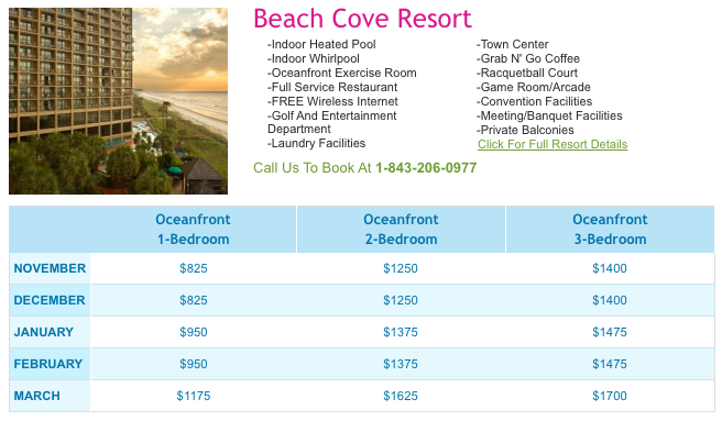 Winter Monthly Rental Rates in Myrtle Beach - MyrtleBeach.com